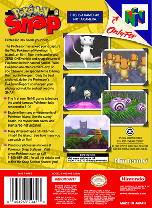 N64 – Pokemon Snap (back) - Retro Game Cases