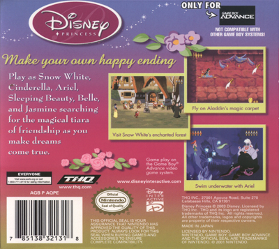 GBA – Disney Princess (back) - Retro Game Cases
