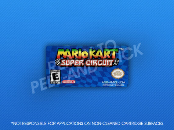 GameBoy Advance - Mario Kart Super Circuit Label - Retro Game Cases