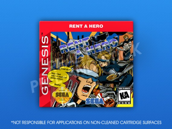 Sega Genesis - Rent A Hero Label - Retro Game Cases