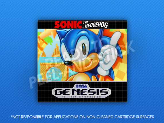 Sega Genesis - Sonic The Hedgehog Label - Retro Game Cases