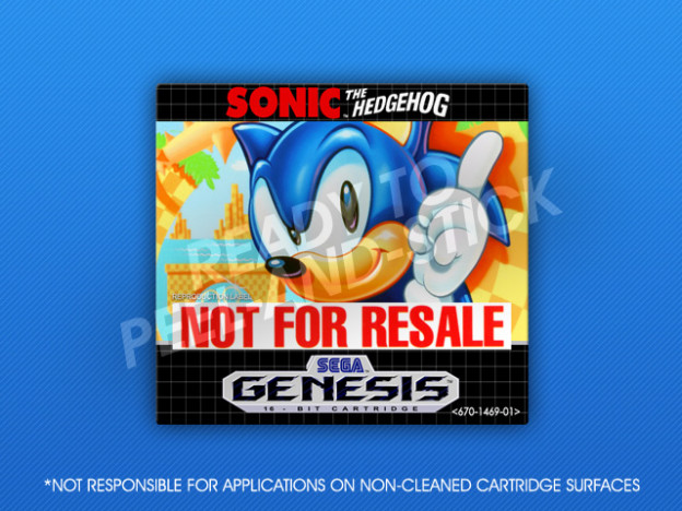 Sega Genesis - Sonic The Hedgehog (Not For Resale) Label - Retro Game Cases
