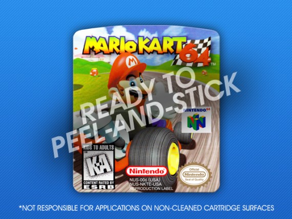 N64 - Mario Kart 64 Label - Retro Game Cases