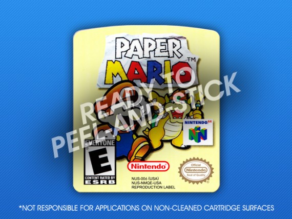 N64 - Paper Mario Label - Retro Game Cases