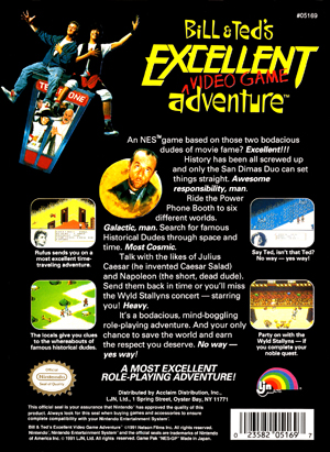 NES – Bill and Ted’s Excellent Video Game Adventure (back) - Retro Game ...