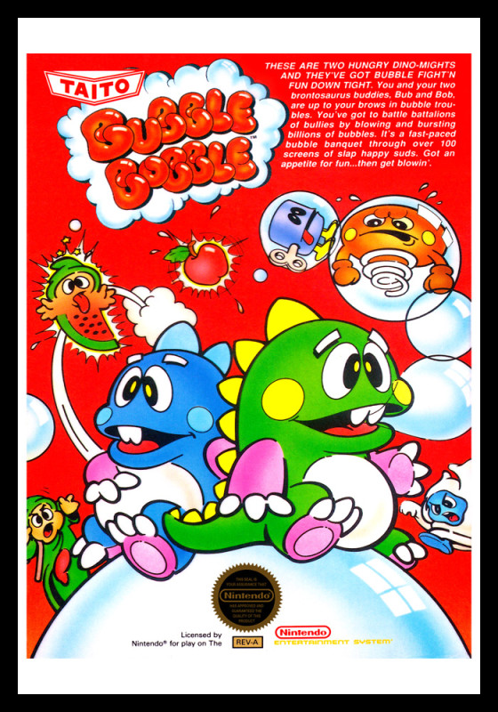 NES – Bubble Bobble Poster - Retro Game Cases 🕹️