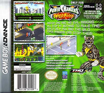 GBA – Power Rangers: Wild Force (back) - Retro Game Cases