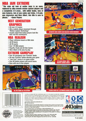 Sega Saturn – NBA Jam Extreme (back) - Retro Game Cases