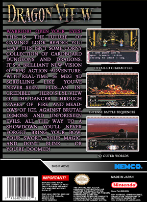 SNES – Dragon View (back) - Retro Game Cases