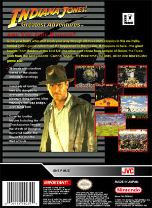 SNES – Indiana Jones (back) - Retro Game Cases