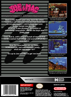 SNES – Joe & Mac (back) - Retro Game Cases