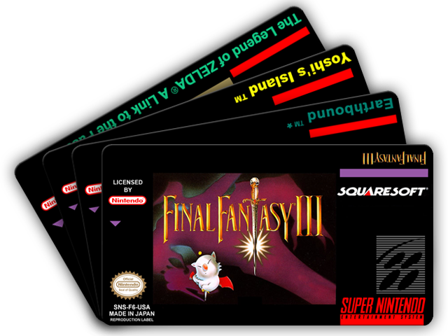 SNES Label Style Selection - Retro Game Cases