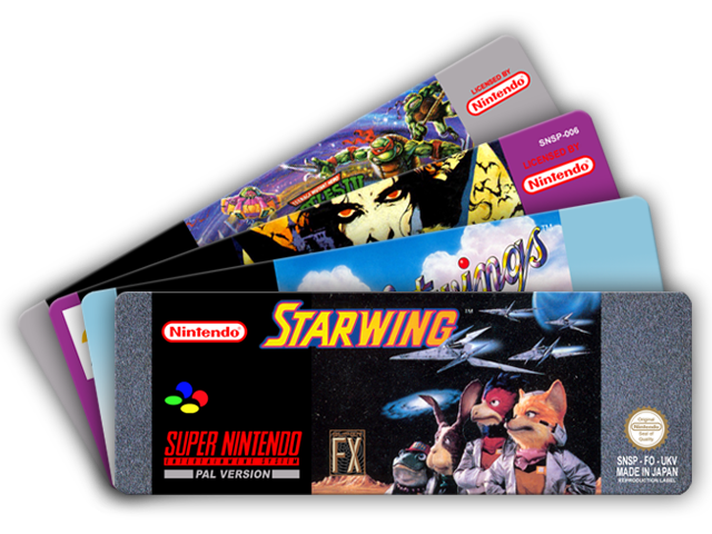 SNES Label Style Selection - Retro Game Cases