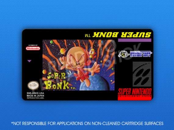SNES - Super Bonk Label - Retro Game Cases