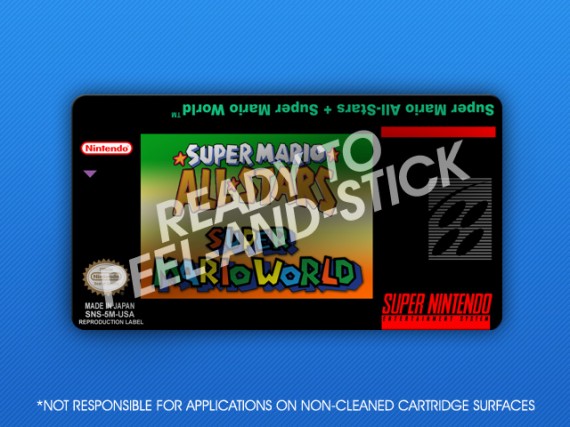 SNES - Super Mario All-Stars + Super Mario World Label - Retro Game Cases